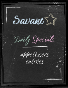 Menu - Savant St Croix Restaurant